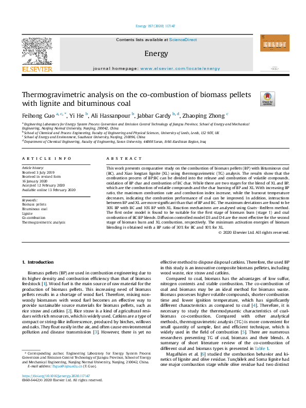 (PDF) Thermogravimetric analysis on the co-combustion of biomass ...