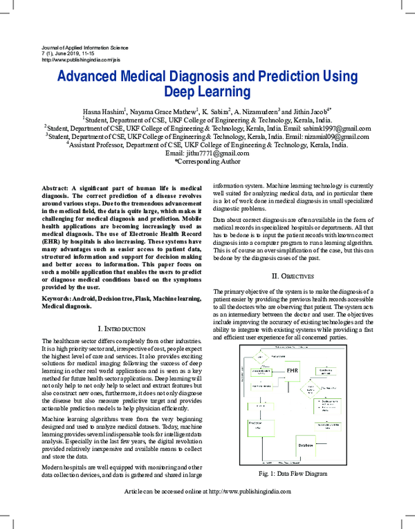 (PDF) Advanced Medical Diagnosis and Prediction Using Deep Learning