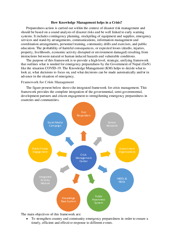 (PDF) How Knowledge Management helps in a Crisis