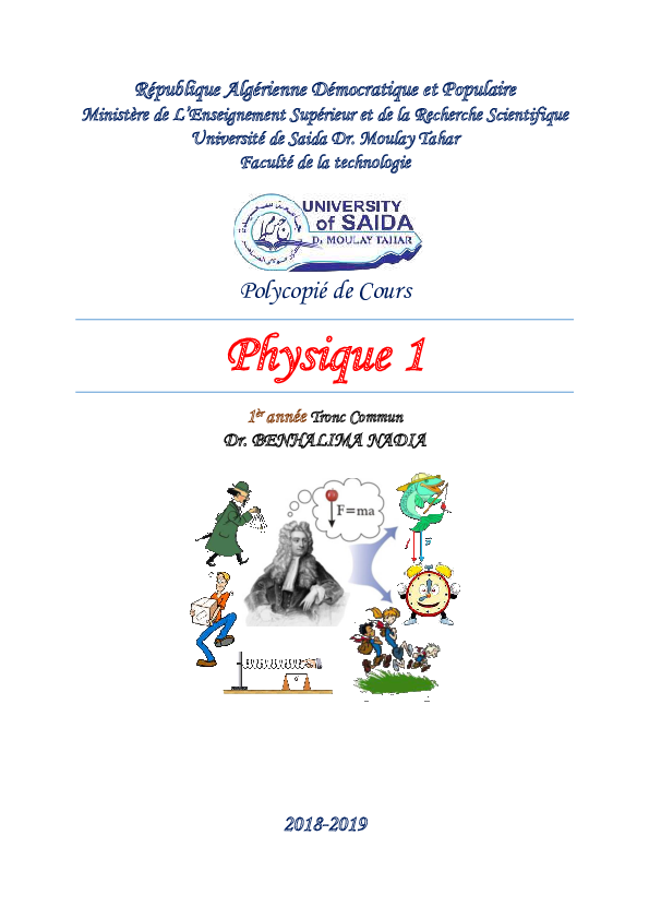 (PDF) Cours physique 1