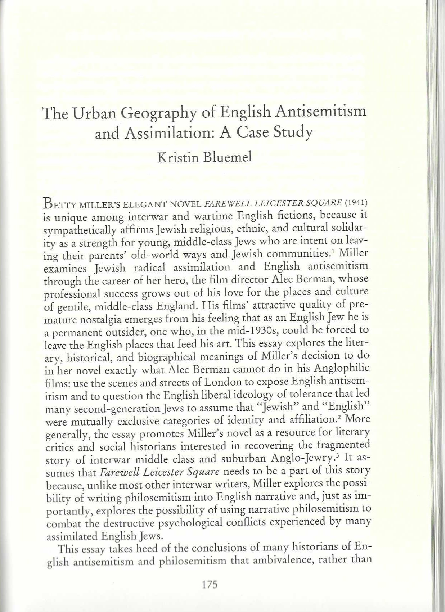 (PDF) The Geography of English Antisemitism and Assimilation