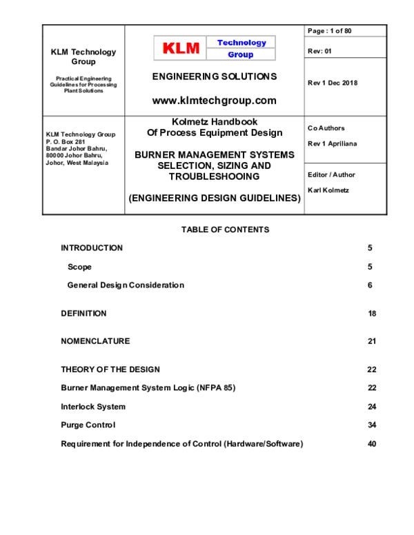 (PDF) BURNER MANAGEMENT SYSTEMS SELECTION, SIZING AND TROUBLESHOOTING ...