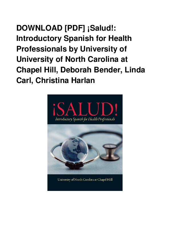 (PDF) Salud Introductory Spanish For Health Professionals by University ...