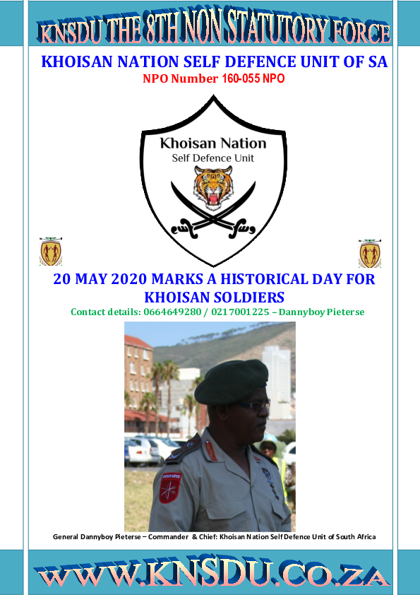 (PDF) KHOISAN NATION SELF DEFENCE UNIT OF SA MARKS A HISTORICAL DAY FOR ...