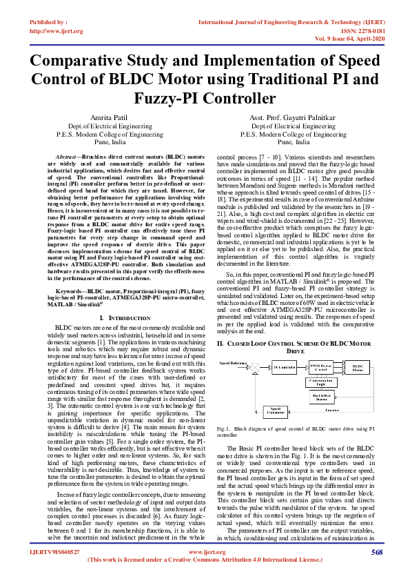 (PDF) IJERT-Comparative Study and Implementation of Speed Control of BLDC Motor using ...