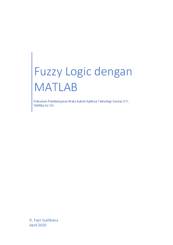 Pdf Fuzzy Logic Dengan Matlab