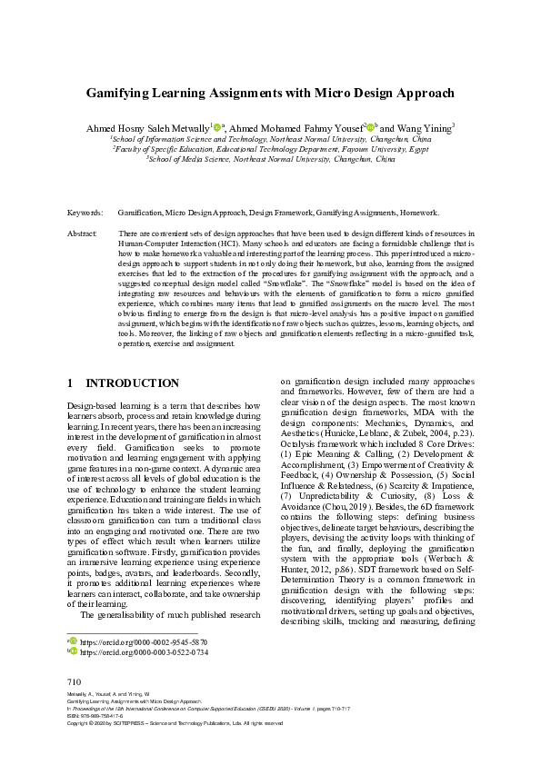 (PDF) Gamifying Learning Assignments with Micro Design Approach