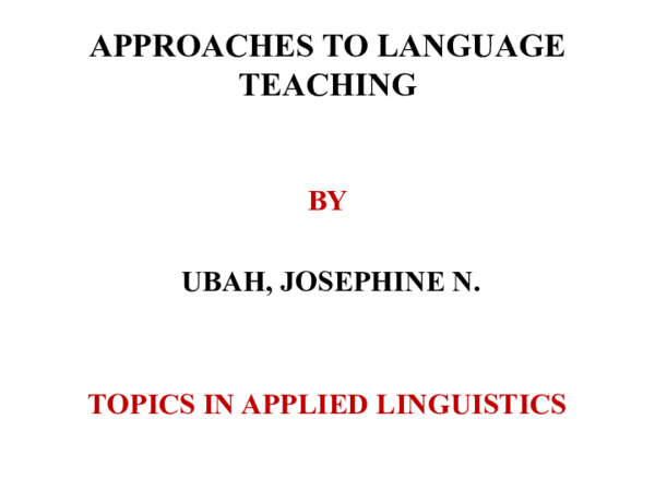 (PPT) Applied Linguistics PPT