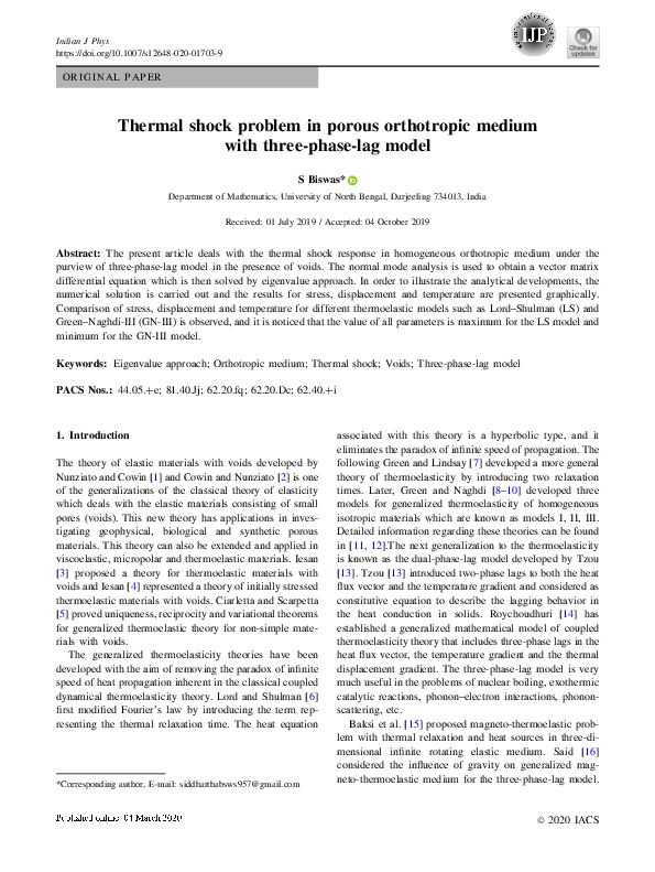 (PDF) Thermal shock problem in porous orthotropic medium with three ...