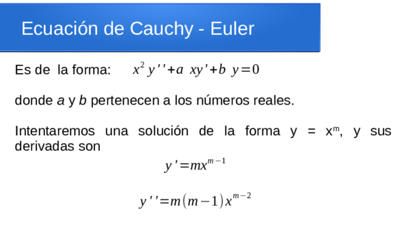 (PDF) Ecuación de Cauchy -Euler