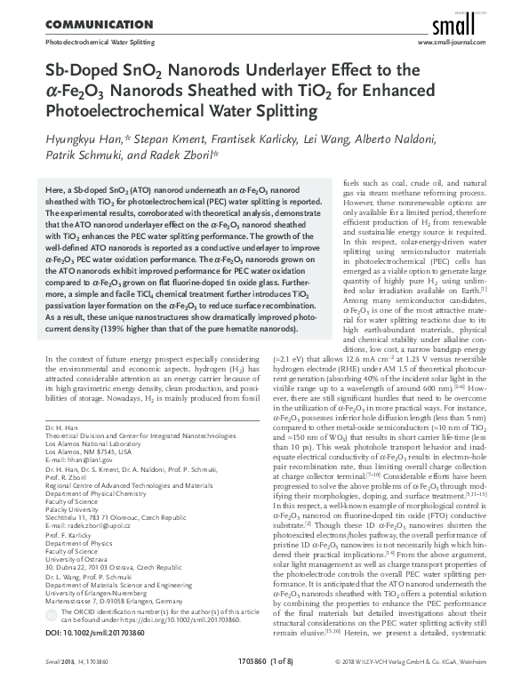 (PDF) Sb-Doped SnO2 Nanorods Underlayer Effect to the α-Fe2O3 Nanorods ...