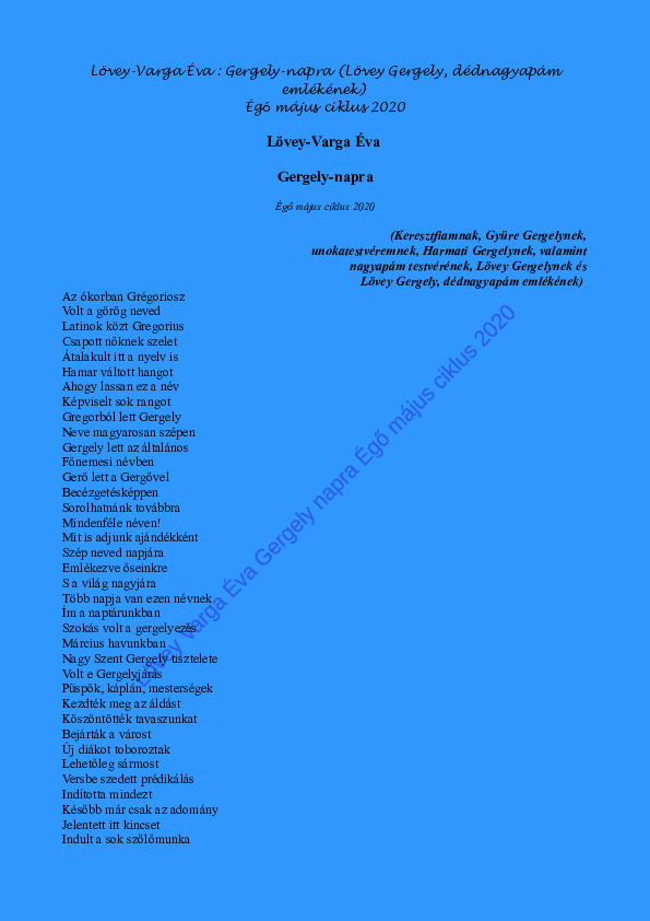 (PDF) Lövey-Varga Éva Gergely-napra Égő május ciklus | Éva Varga - Academia.edu