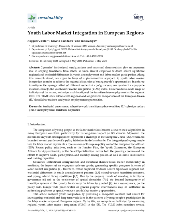 (PDF) Youth Labor Market Integration in European Regions