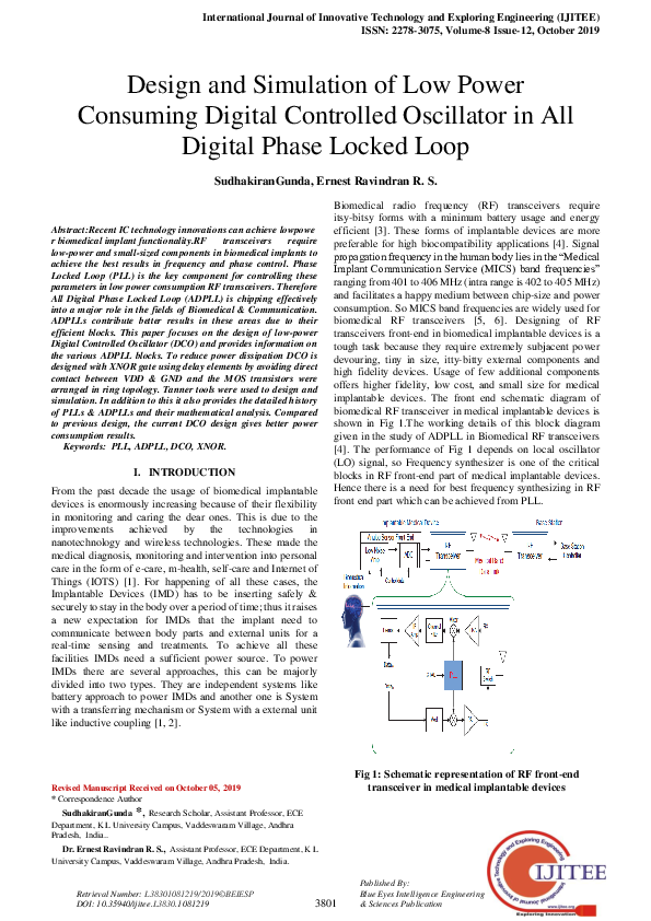 (PDF) Design and Simulation of Low Power Consuming Digital Controlled Oscillator in All Digital ...
