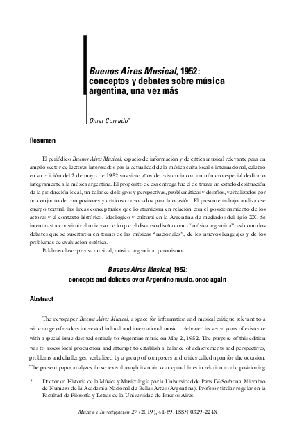 (PDF) Buenos Aires Musical, 1952: conceptos y debates sobre música ...
