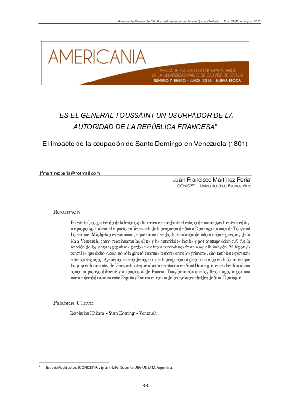 (PDF) "ES EL GENERAL TOUSSAINT UN USURPADOR DE LA AUTORIDAD DE LA ...