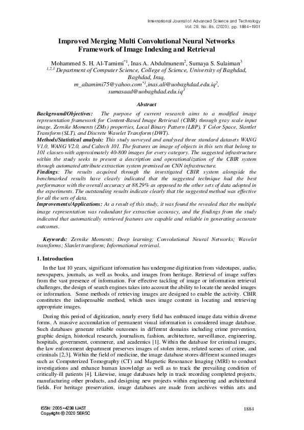 Pdf Improved Merging Multi Convolutional Neural Networks Framework Of Image Indexing And Retrieval