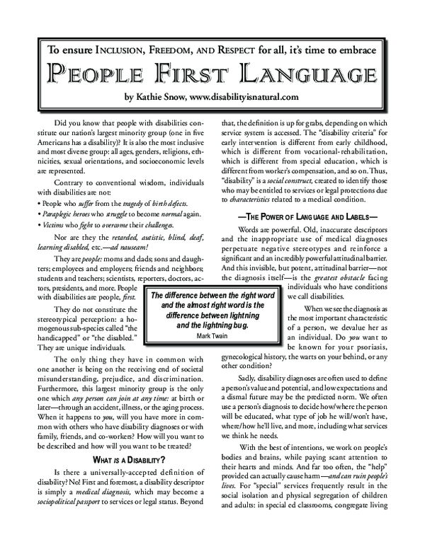 (PDF) People first language