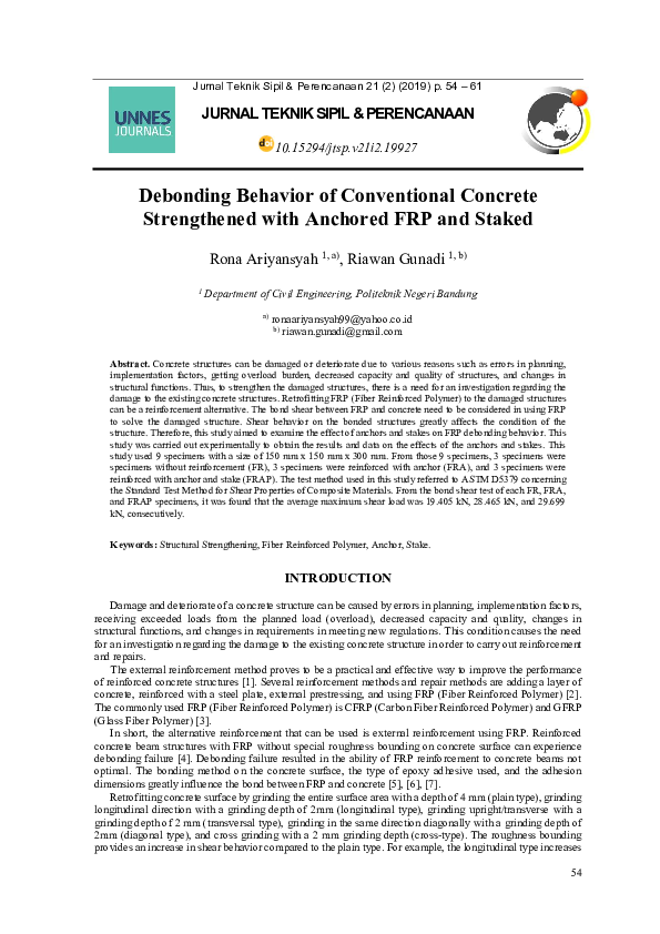 (PDF) Debonding Behavior of Conventional Concrete Strengthened with ...