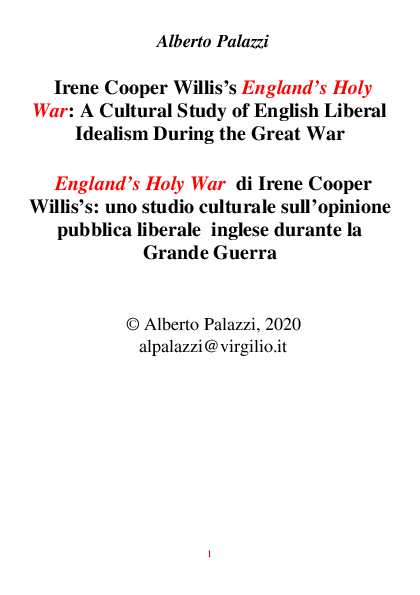 (PDF) Irene Cooper Willis "England's Holy War": A Cultural Study of ...