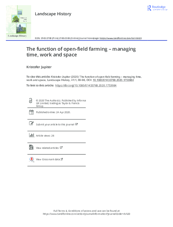 (PDF) The function of open-field farming -managing time, work and space