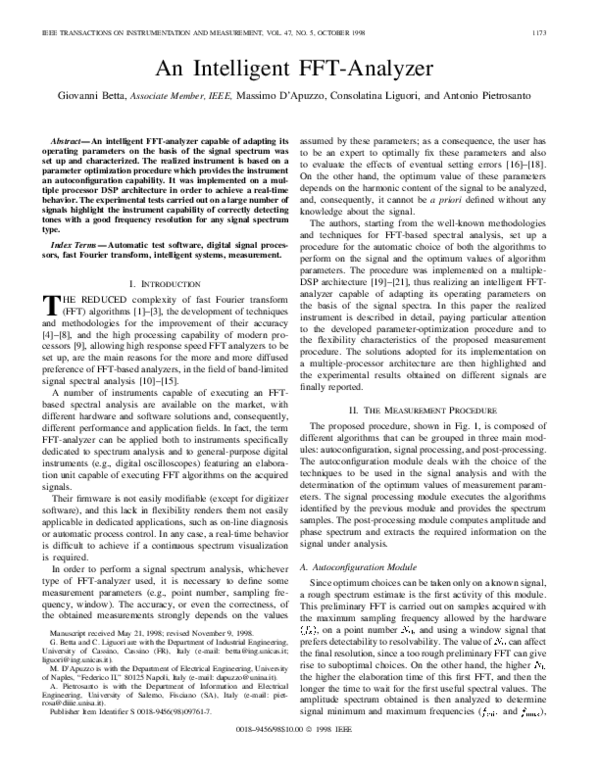 (PDF) An intelligent FFT-analyzer