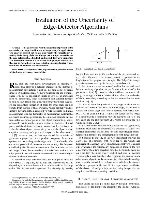 (PDF) Evaluation of the Uncertainty of Edge-Detector Algorithms