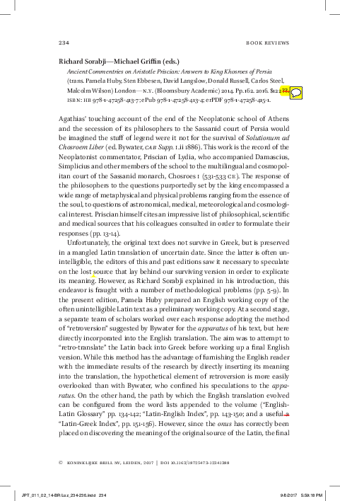 (PDF) Richard Sorabji—Michael Griffin (eds.) Ancient Commentries on ...