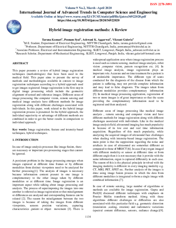 (PDF) Hybrid image registration methods: A Review