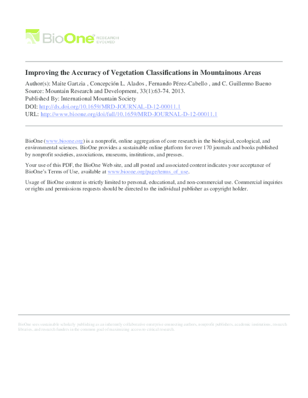 (PDF) Improving the Accuracy of Vegetation Classifications in Mountainous Areas