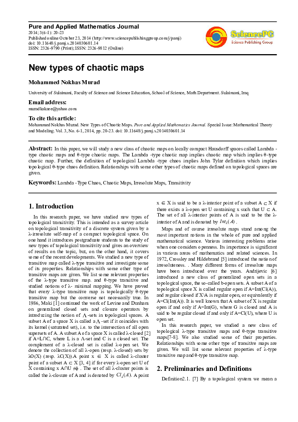 (PDF) New Types of Chaotic Maps