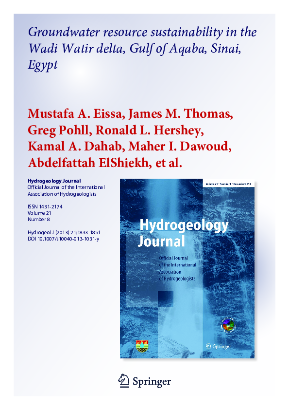 (PDF) Groundwater resource sustainability in the Wadi Watir delta, Gulf ...