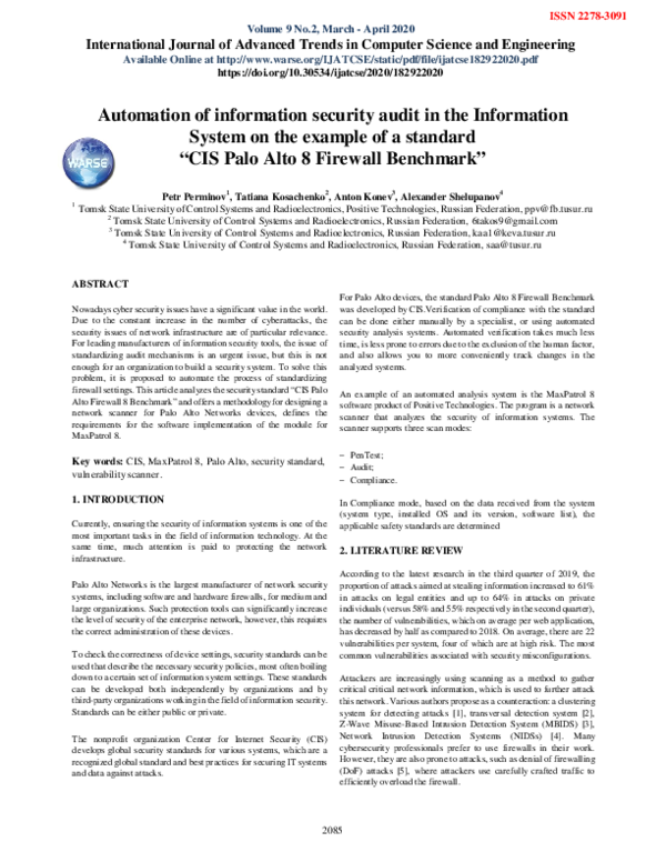 (PDF) Automation of information security audit in the Information ...