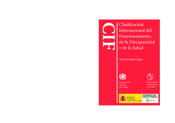 (PDF) CIF Clasificación Internacional del Funcionamiento, de la Discapacidad y de la Salud ...