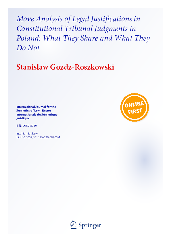 (PDF) Move Analysis of Legal Justifications in Constitutional Tribunal ...