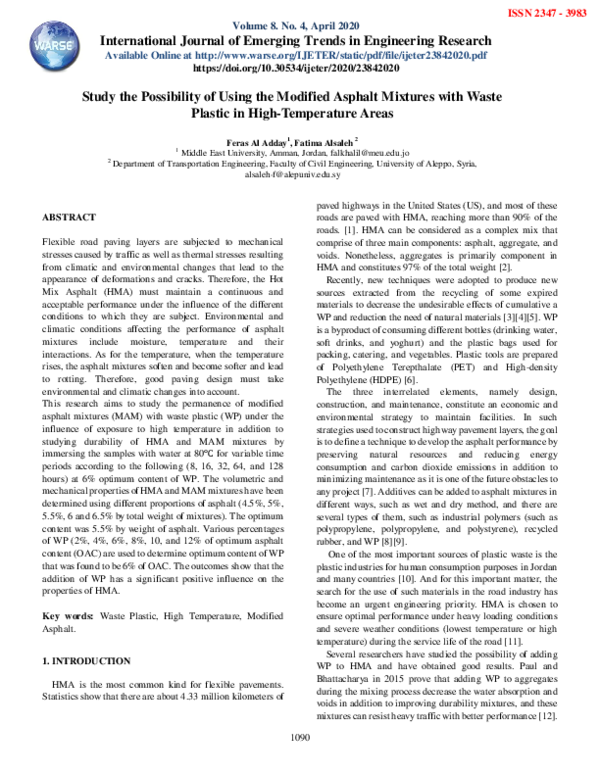 (PDF) Study the Possibility of Using the Modified Asphalt Mixtures with ...