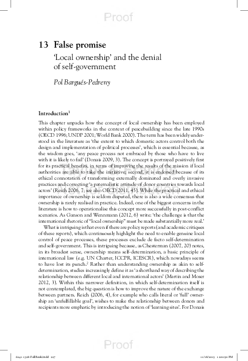 (PDF) False promise ‘Local ownership’ and the denial of self-government