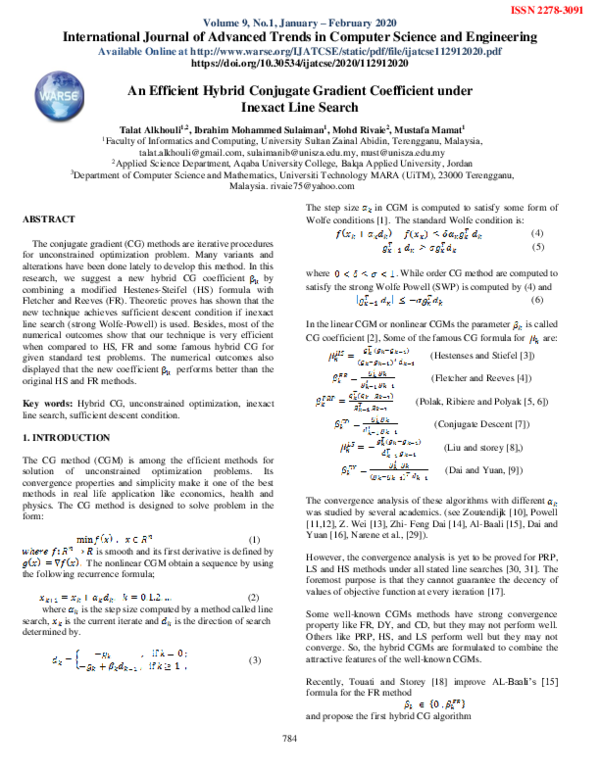 An Efficient Hybrid Conjugate Gradient Coefficient U Nder Inexact Line Search