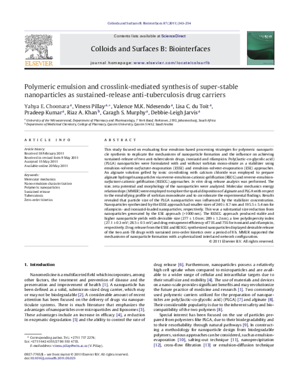 (PDF) Polymeric emulsion and crosslink-mediated synthesis of super ...