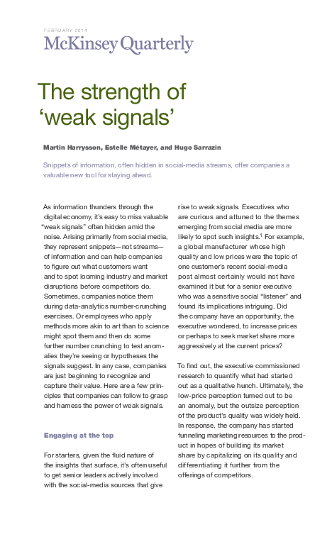 (PDF) The strength of weak signals