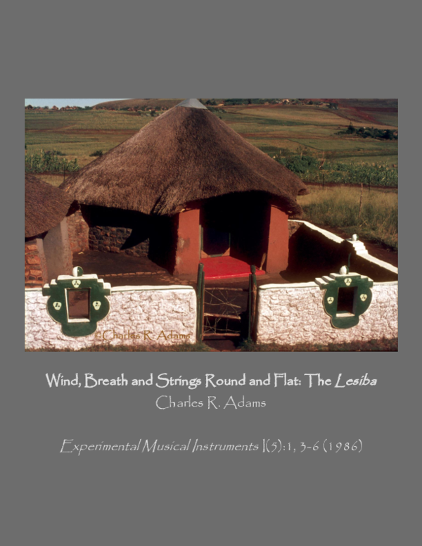 (PDF) Wind, Breath and Strings Round and Flat: The Lesiba