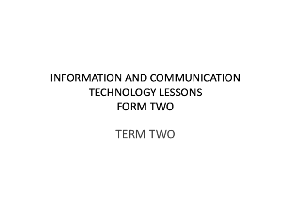 (PPT) FORM TWO LESSONS