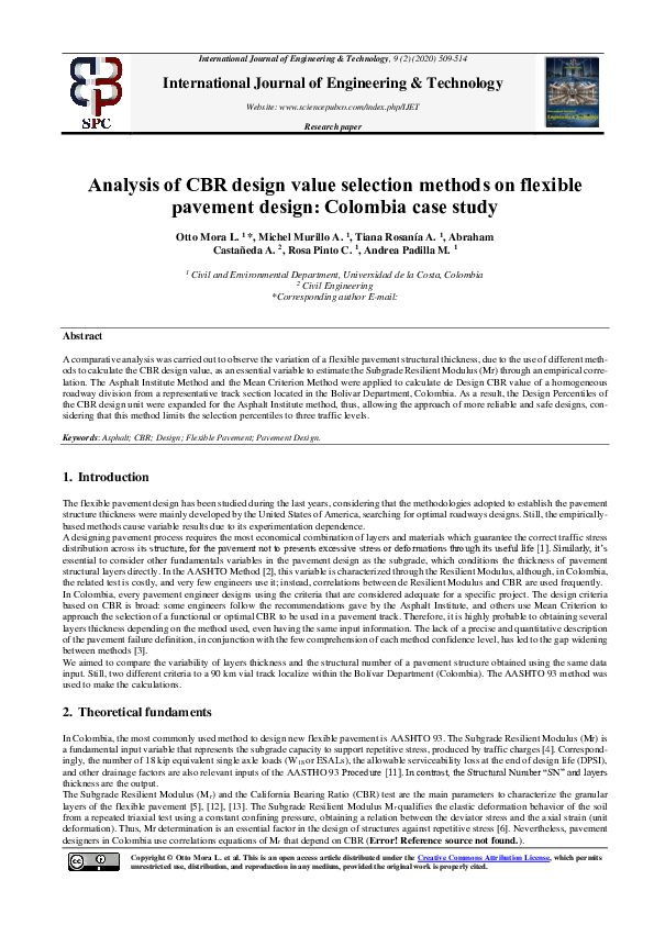 (PDF) Analysis of CBR design value selection methods on flexible ...