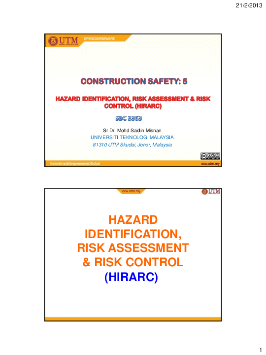 (PDF) Reference risk assesment