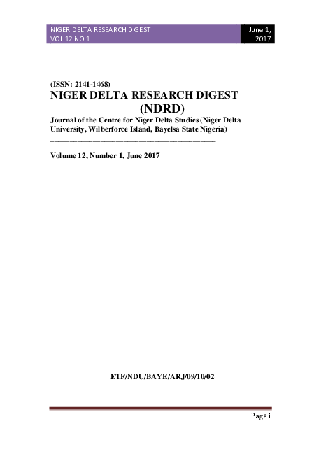 (PDF) NIGER DELTA RESEARCH DIGEST