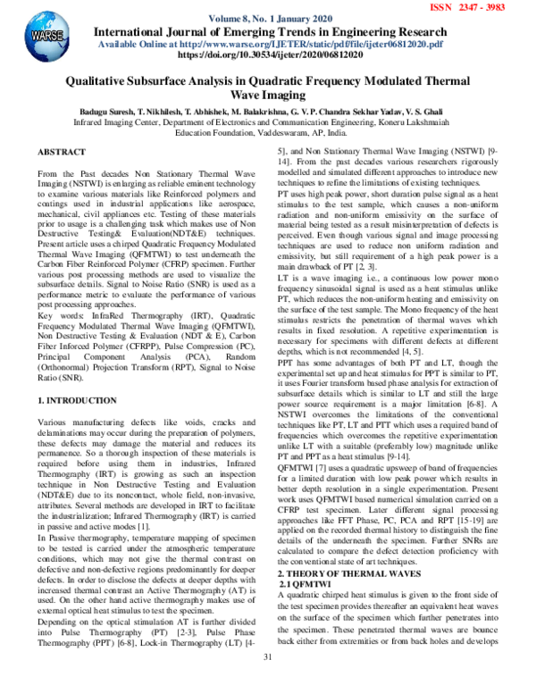 (PDF) Qualitative Subsurface Analysis in Quadratic Frequency Modulated Thermal Wave Imaging