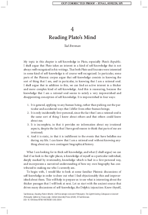 (PDF) Reading Plato's Mind