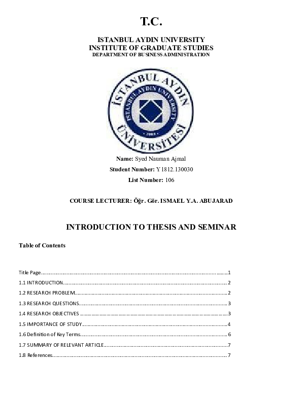 (DOC) Seminar Final Assignment | Syed Nauman Ajmal - Academia.edu