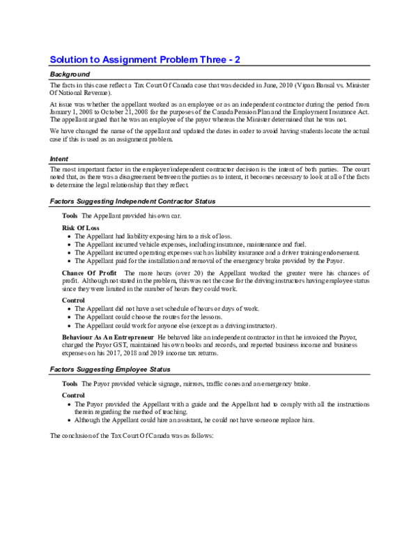 Pdf Solution To Assignment Problem Three 2