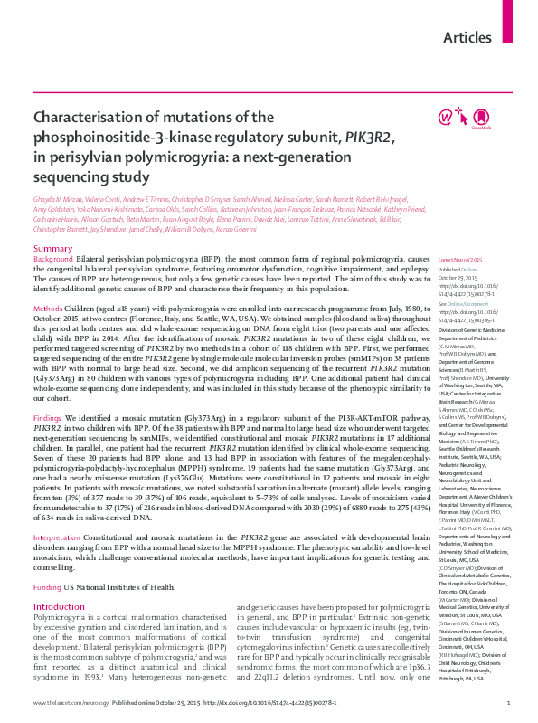 (PDF) Characterisation of mutations of the phosphoinositide-3-kinase ...